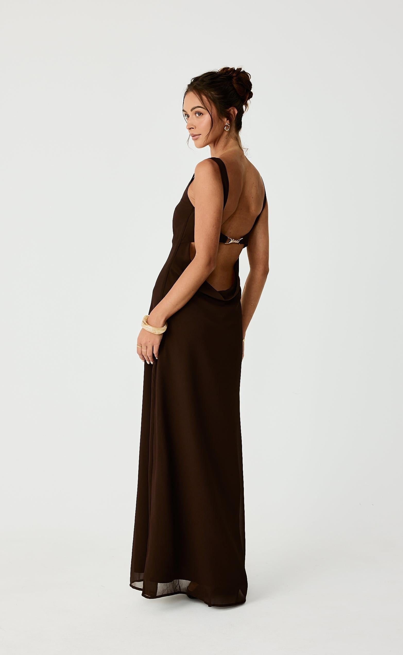 Alison Maxi Dress (Chocolate) – CHARCOAL USA