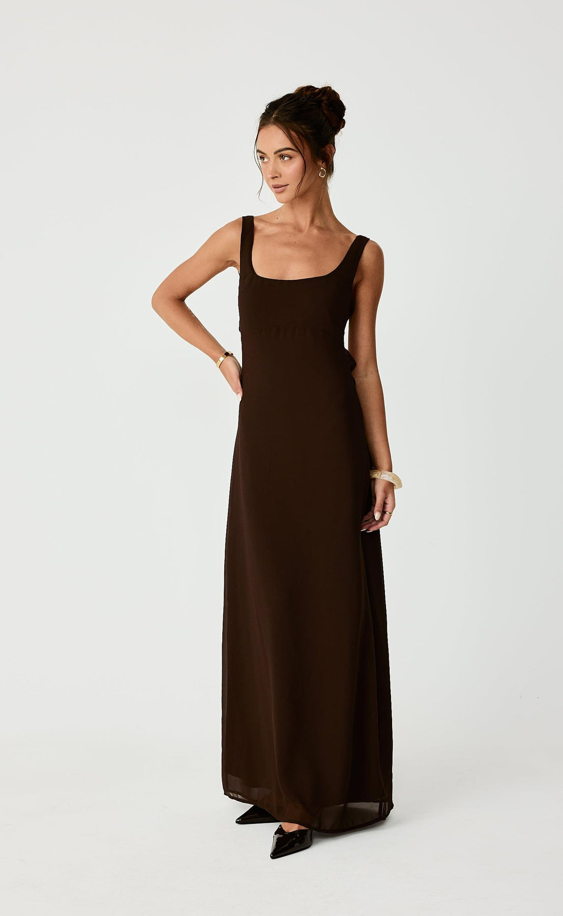 Alison Maxi Dress (Chocolate) – CHARCOAL USA
