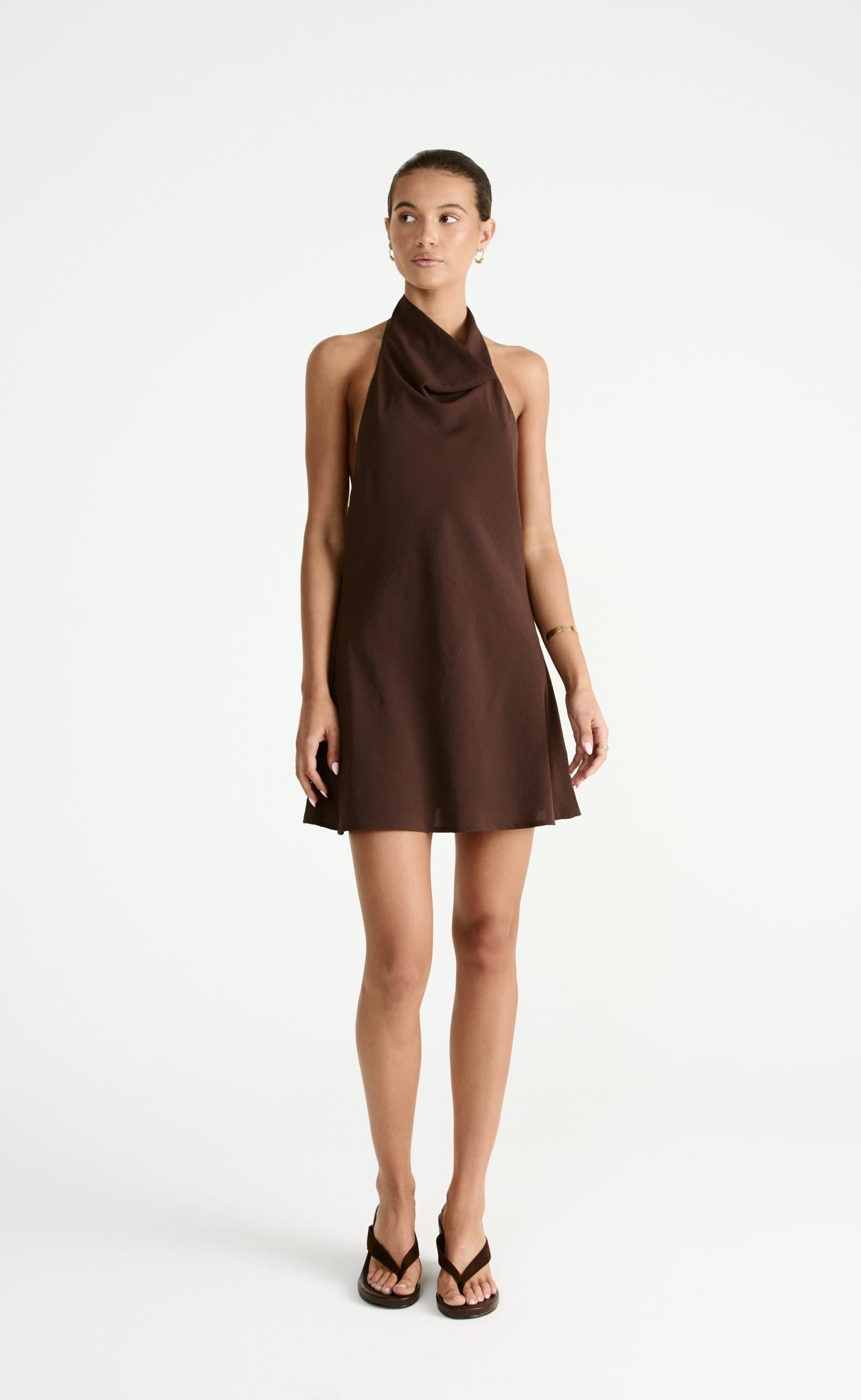 Flynn Mini Dress (Chocolate) - CHARCOAL Exclusive - – CHARCOAL USA