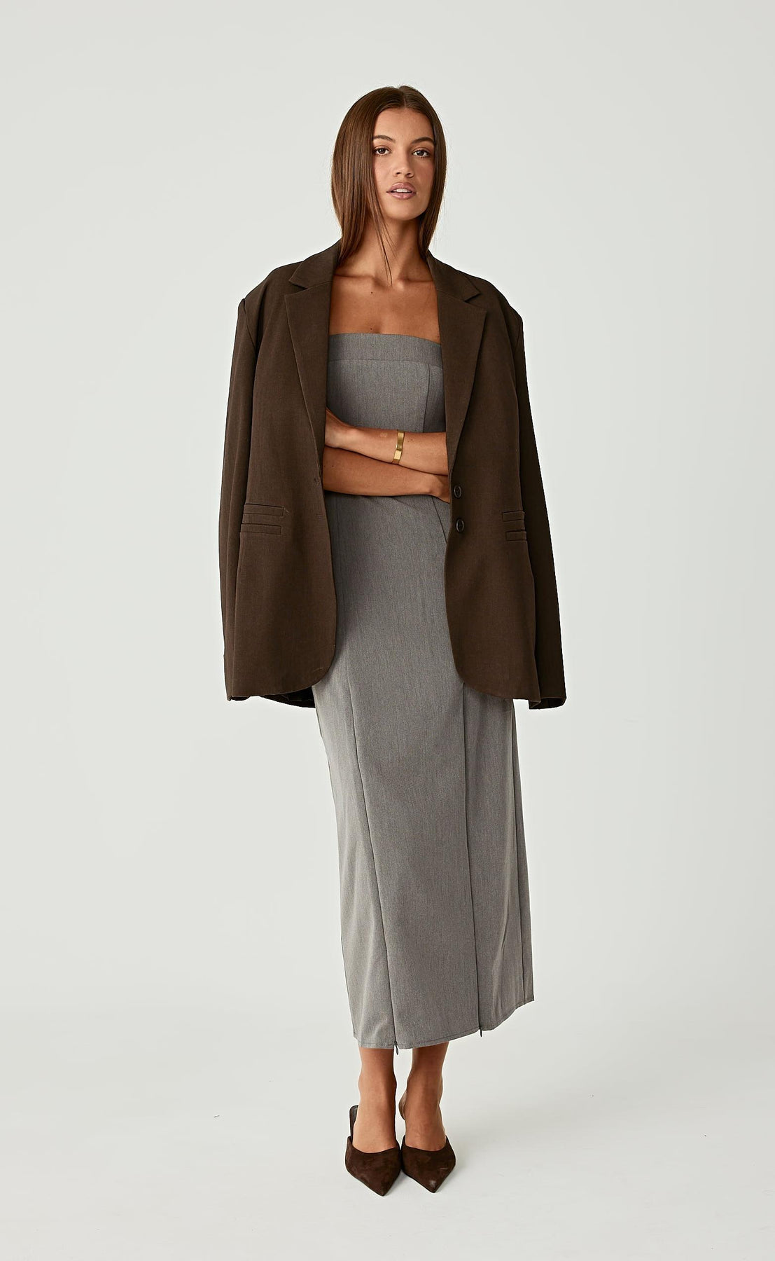 Hudson Midi Dress (Grey) – CHARCOAL USA