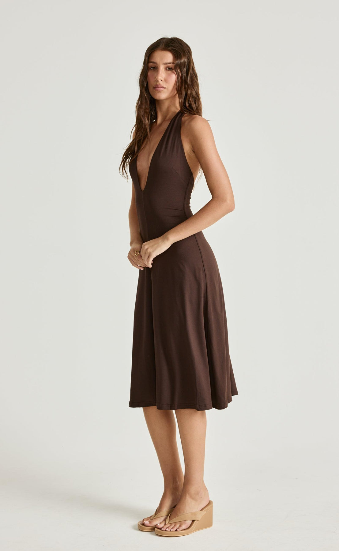 Sable Midi Dress (Chocolate) – CHARCOAL USA