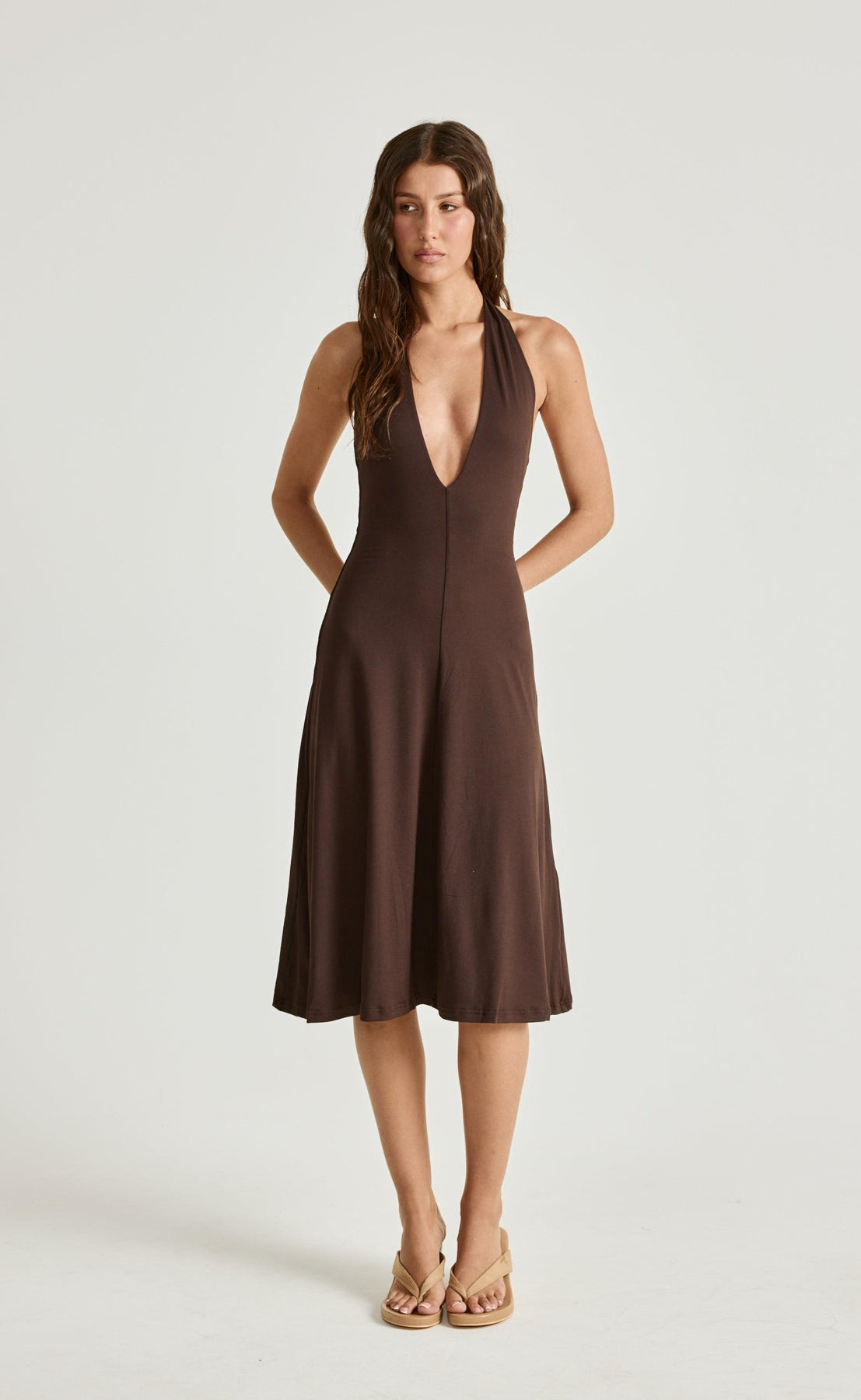 Sable Midi Dress (Chocolate) – CHARCOAL USA